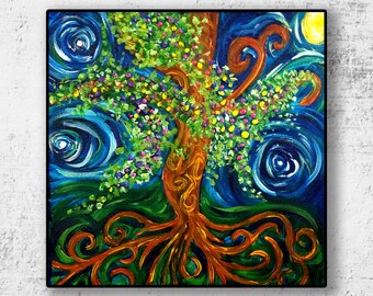 Tree of Life Acrylic Painting - Etsy