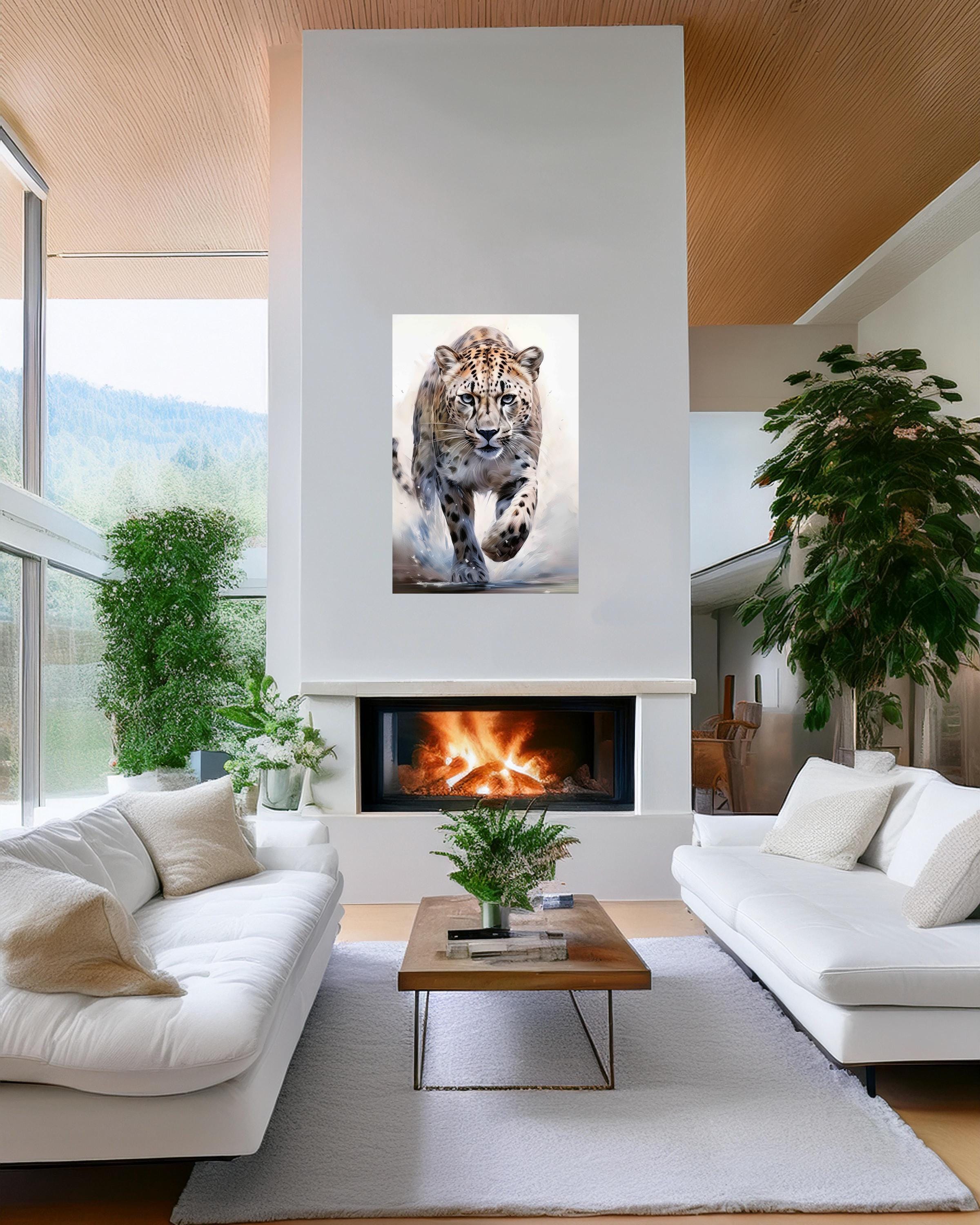 Leopard Running Fine Art Print, Dramatic Leopard Art, Elegant Wildlife ...