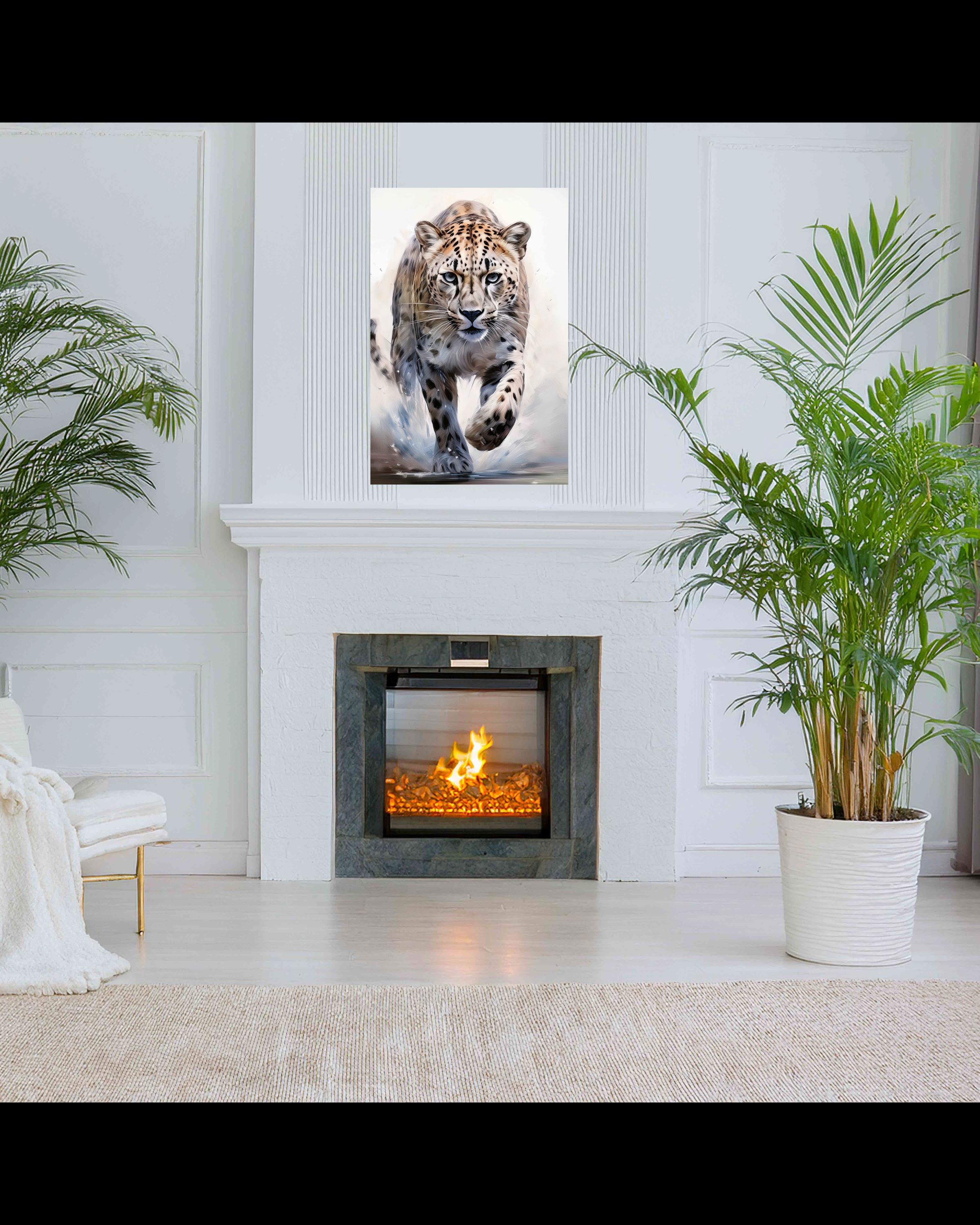 Leopard Running Fine Art Print, Dramatic Leopard Art, Elegant Wildlife ...