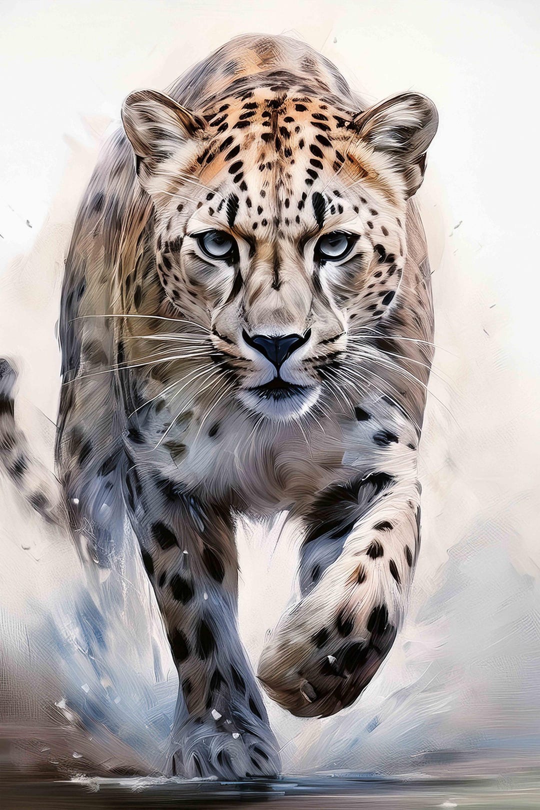 Leopard Running Fine Art Print, Dramatic Leopard Art, Elegant Wildlife ...