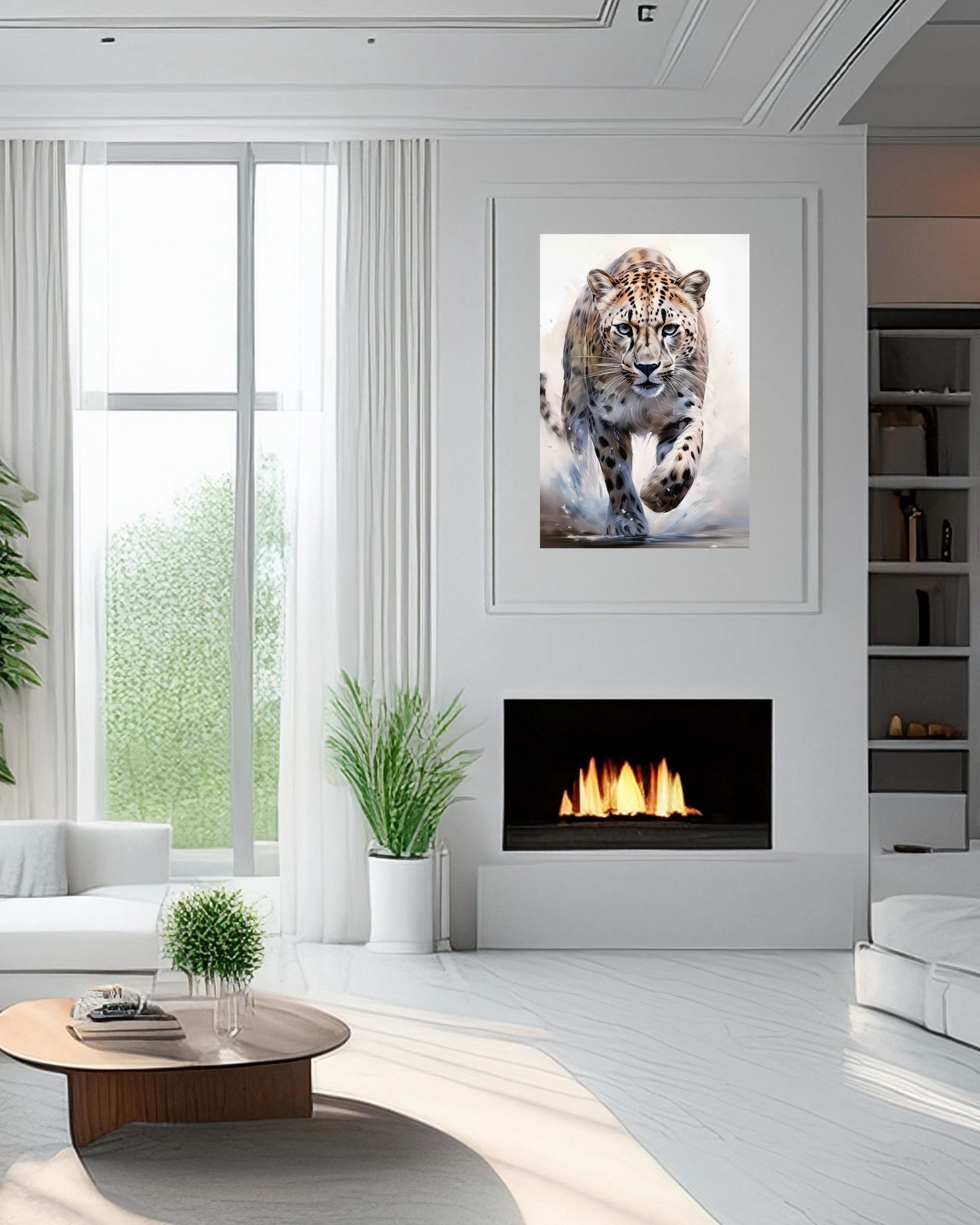 Leopard Running Fine Art Print, Dramatic Leopard Art, Elegant Wildlife ...