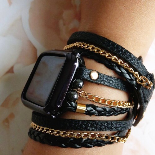 Boho Chic Apple Watch Band Vegan Leather Braided Strap for | Etsy