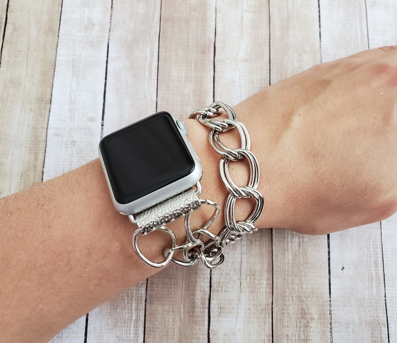Gold Chain Apple Watch Band 38 40 41 42 44 45mm Women Unisex Double ...