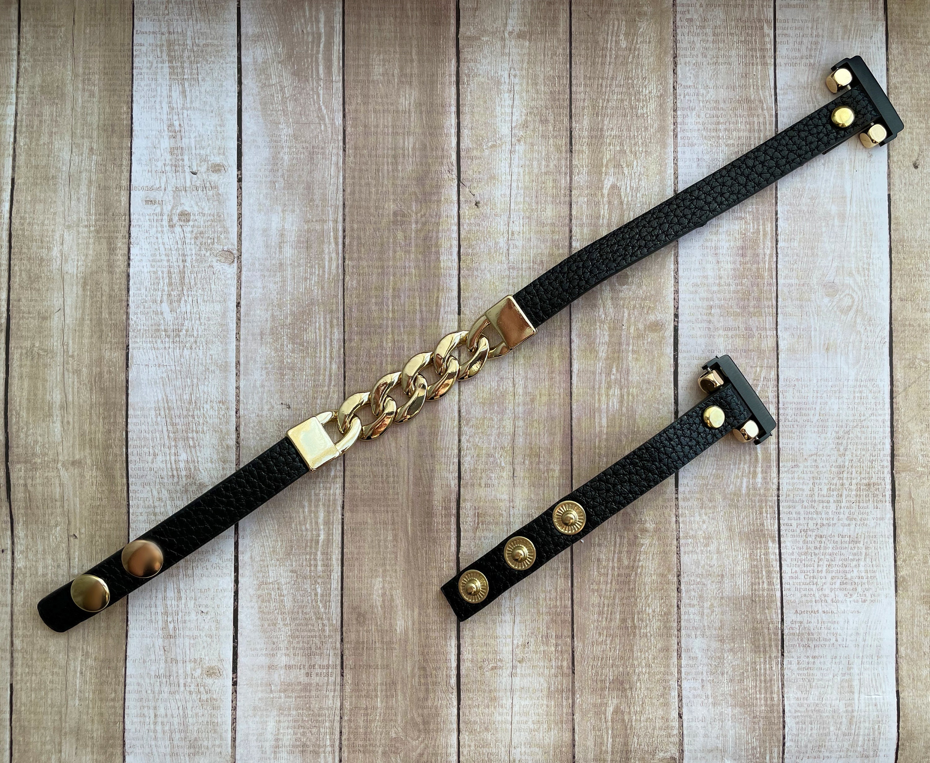 Unique Fitbit Versa Gold Chain Chain Leather Watch Band Unisex | Etsy