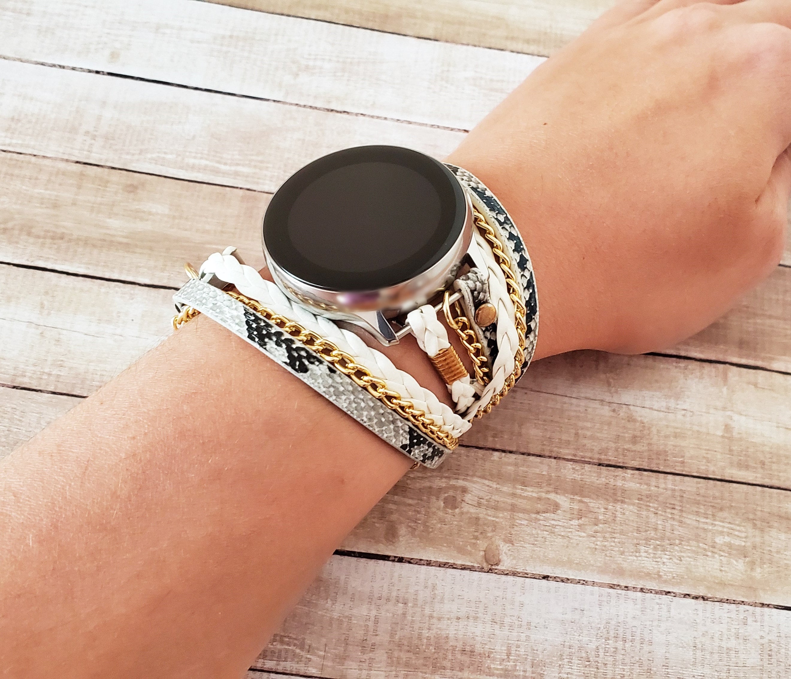 Garmin Venu Watch Band Snake Skin Gold Chain Bracelet for Garmin Venu ...
