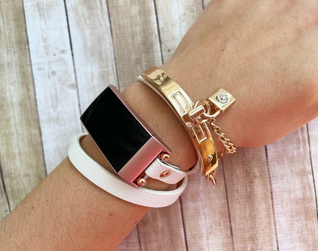 Fitbit Charge 3 4 Band Luxury Gold Bangle White Pink Black - Etsy