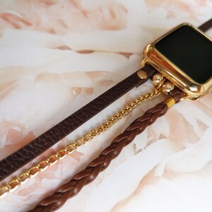 Boho Chic Apple Watch Band Vegan Leather, Iwatch Wristband, Braided ...