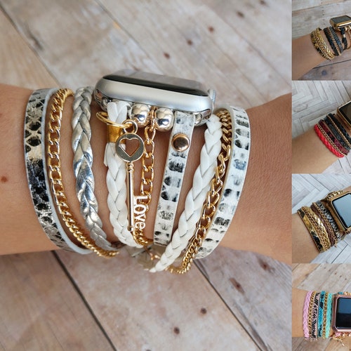 Boho Chic Apple Watch Band Vegan Leather Braided Strap for | Etsy