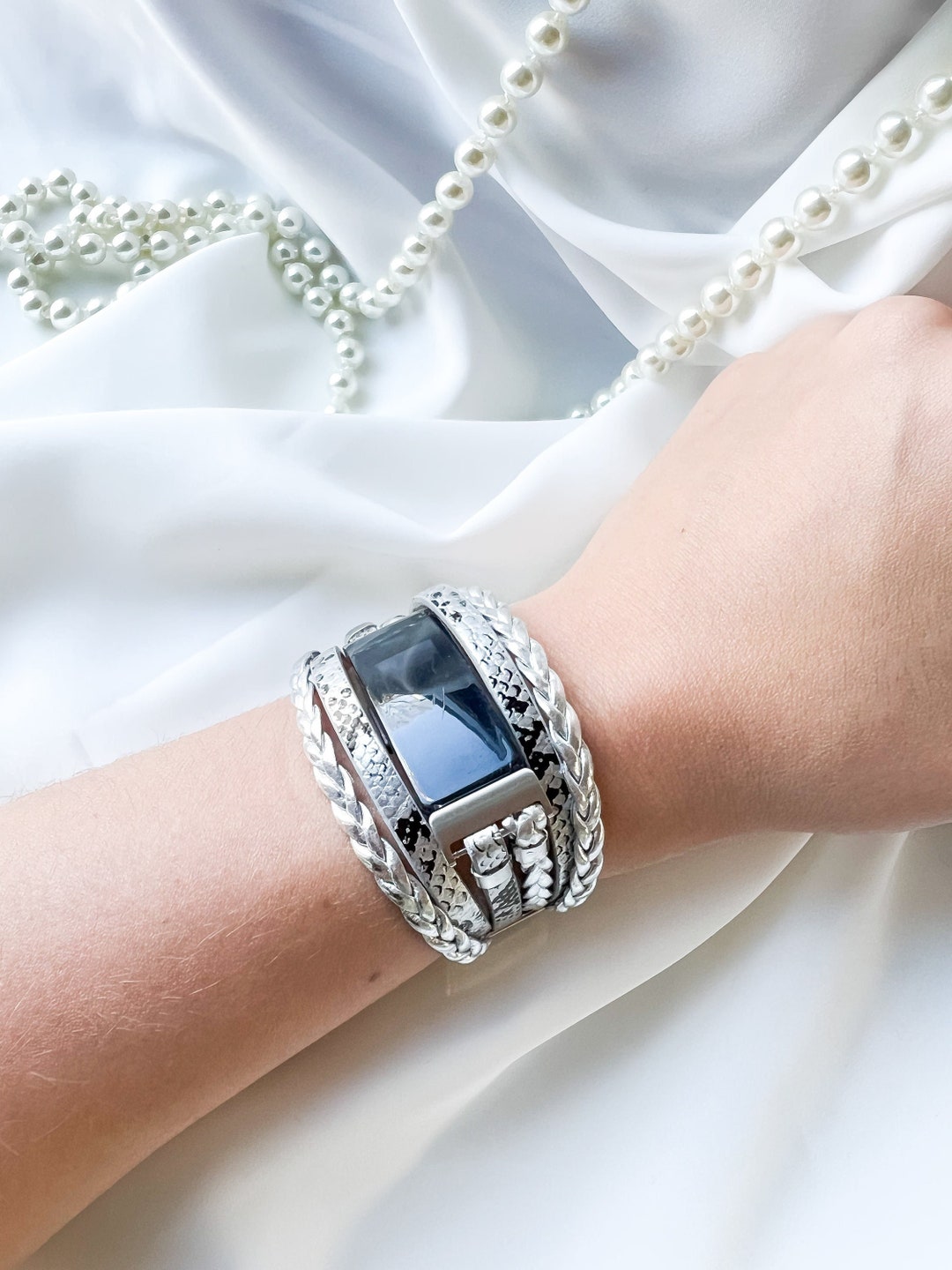 Silver Posh Fitbit Inspire Watch Band, Layered Strap for Fitbit Inspire ...