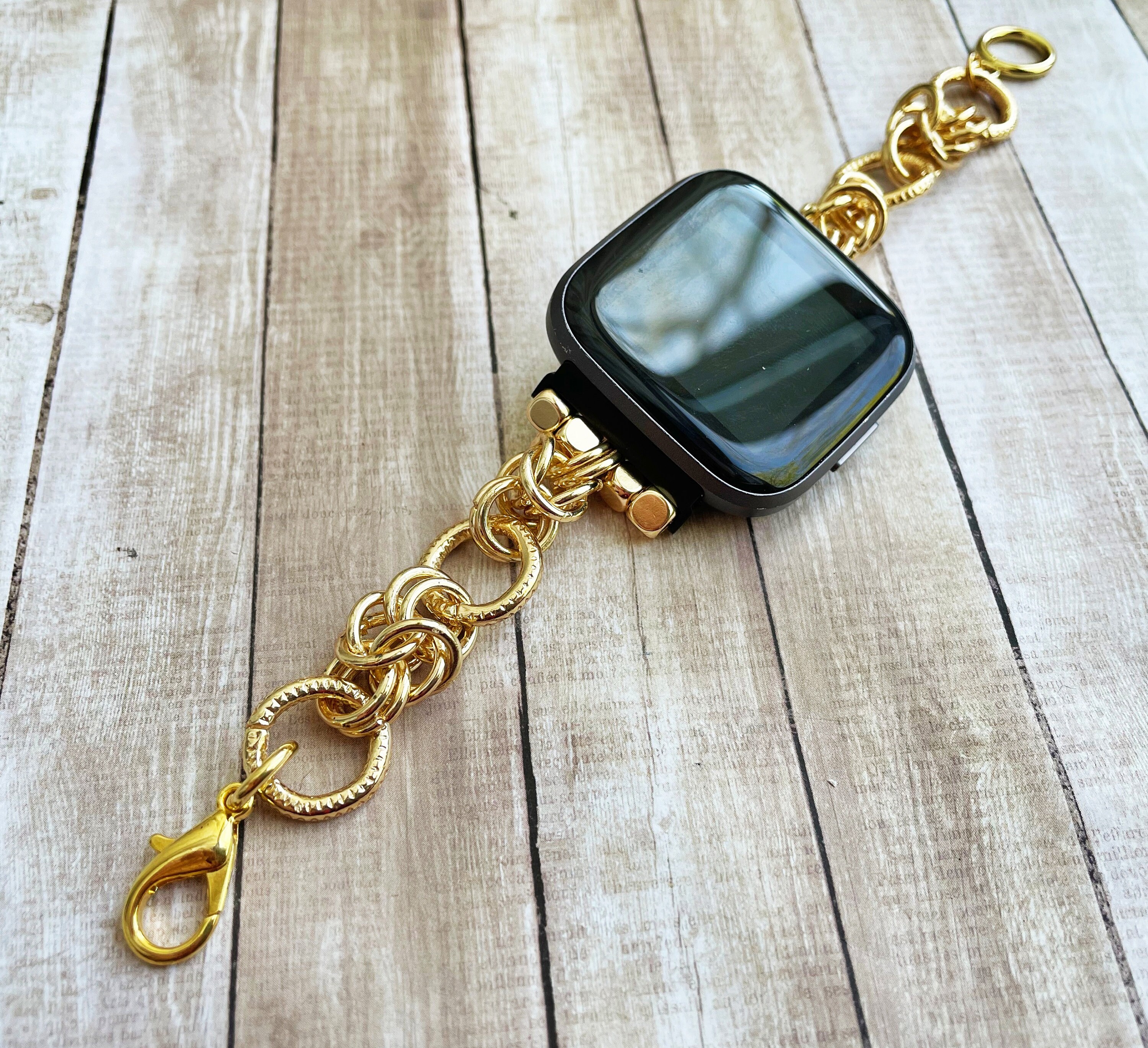 Limited Edition Gold Twisted Chain Fitbit Versa Bracelet - Etsy