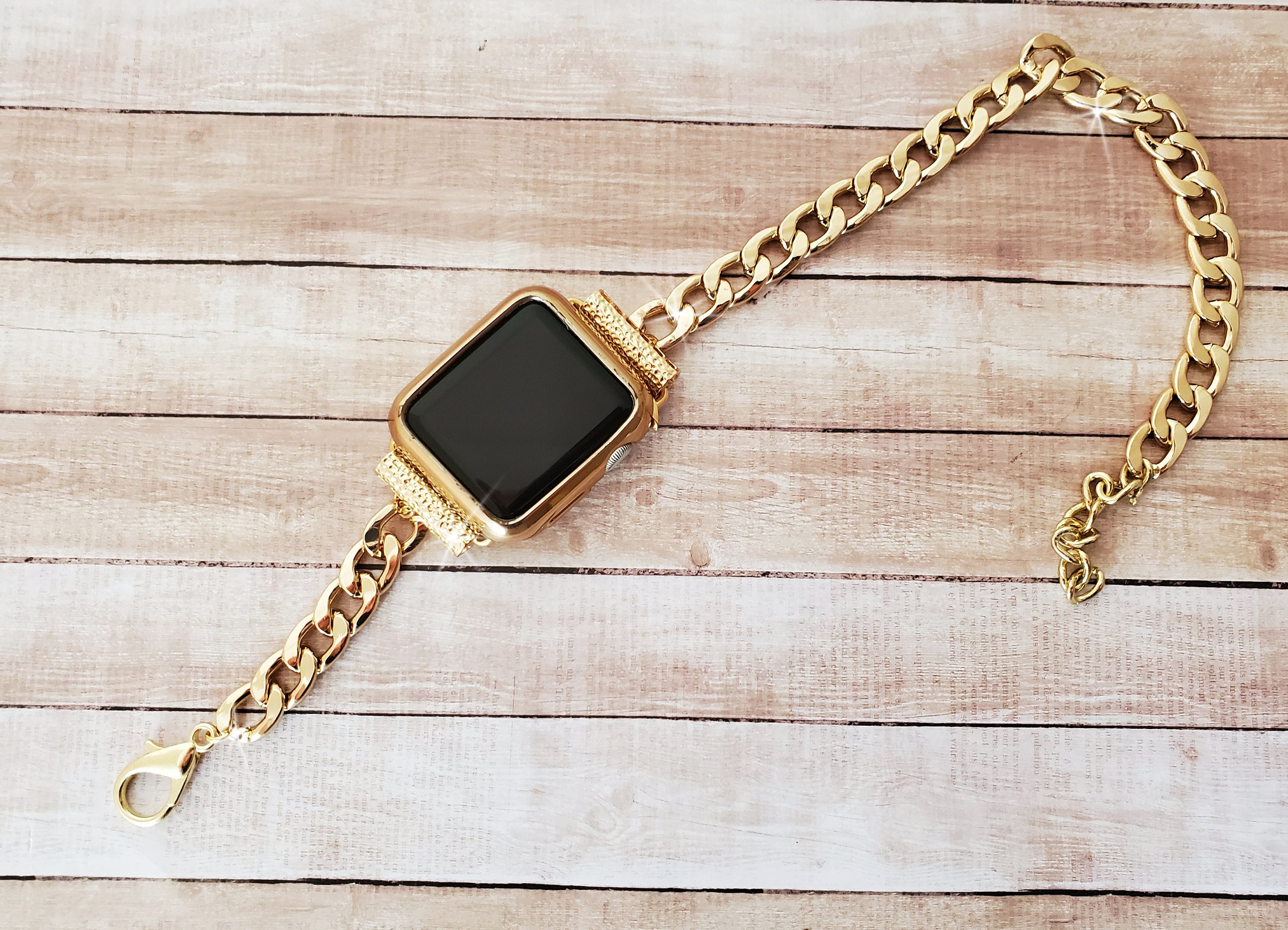 Gold Chain Link Bracelet for Apple Watch 38 40 41 42 44 45mm | Etsy