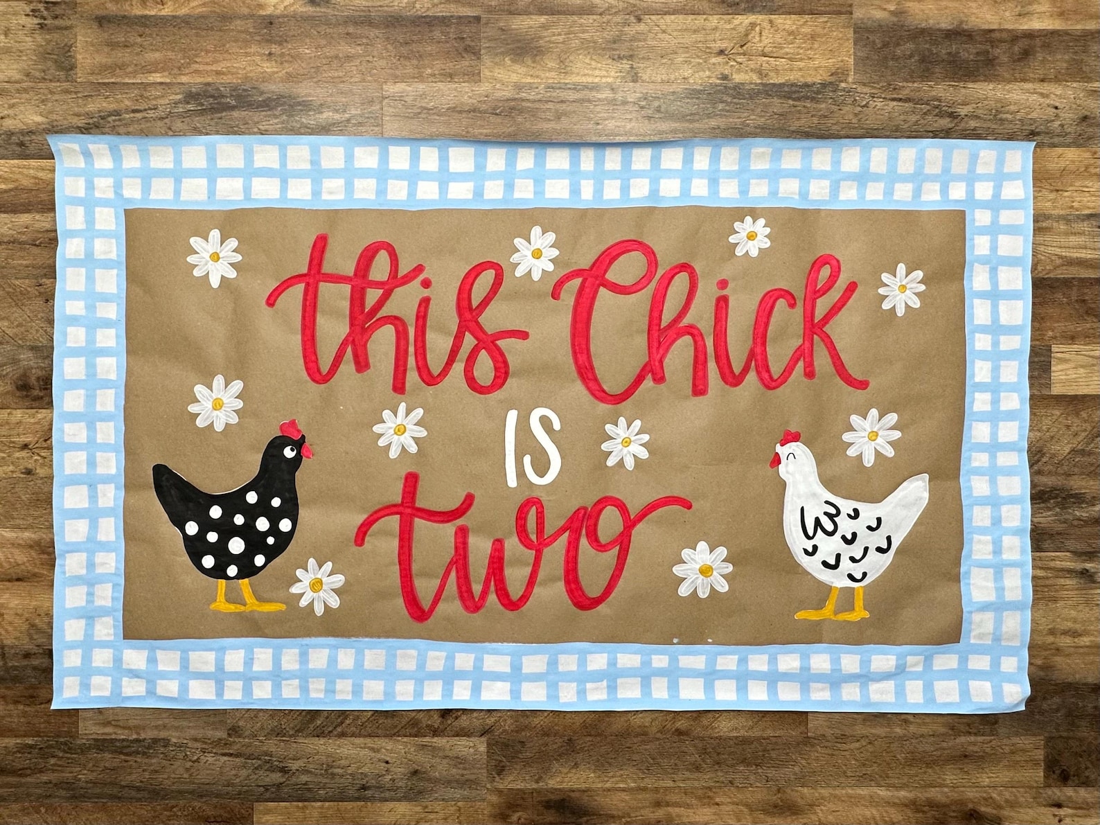 Handpainted 'this Chick is Two' Birthday Banner: Custom Party Decor - Etsy