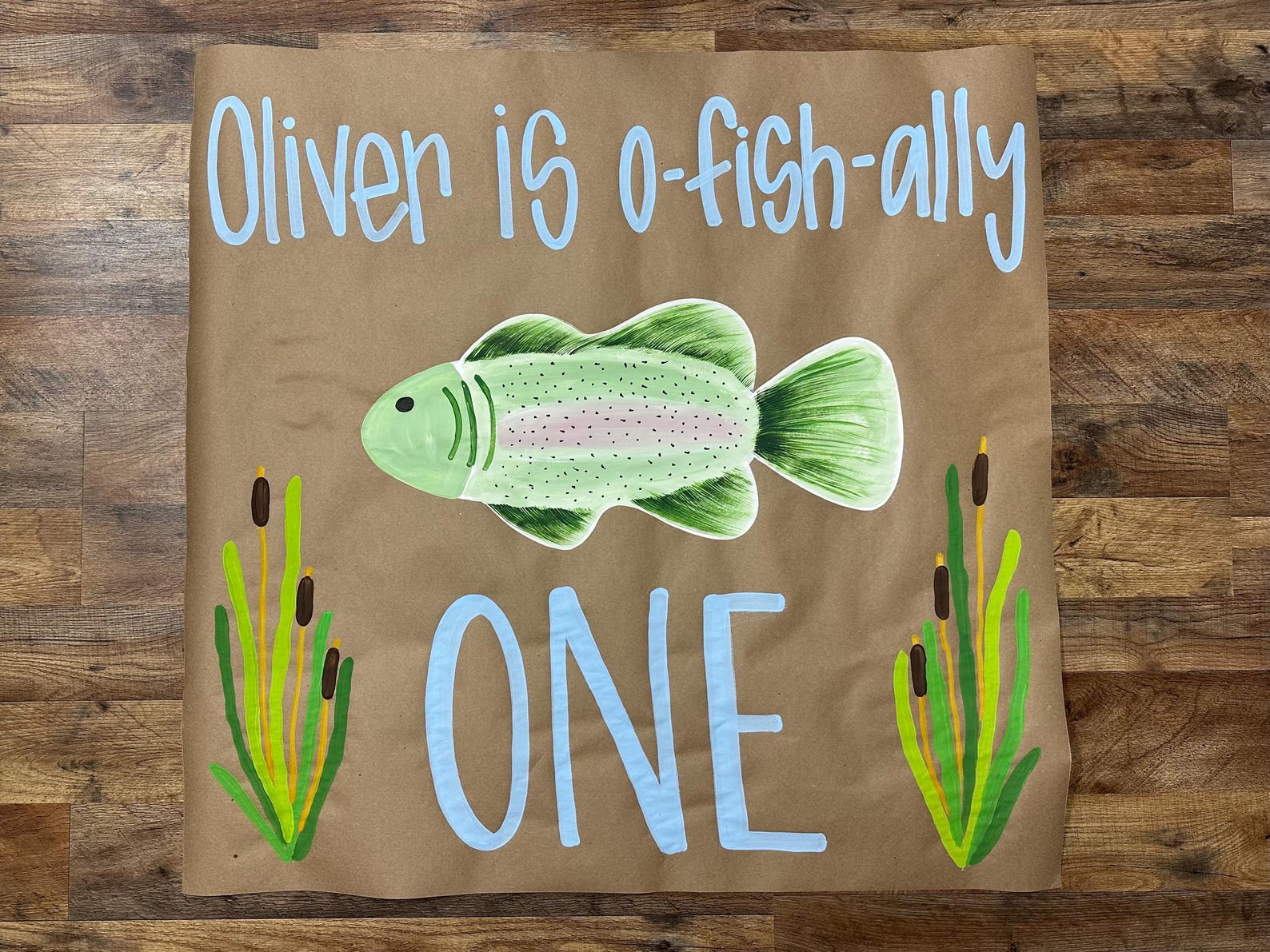 O-fish-ally Banner - Handpainted Custom Birthday Party Banner- Birthday ...
