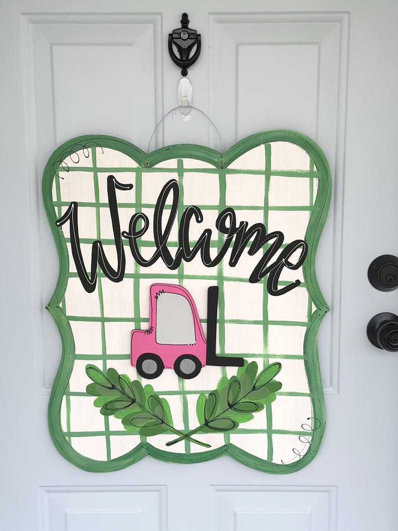 Interchangeable Welcome Door Hanger: Customizable Sign (attachments ...