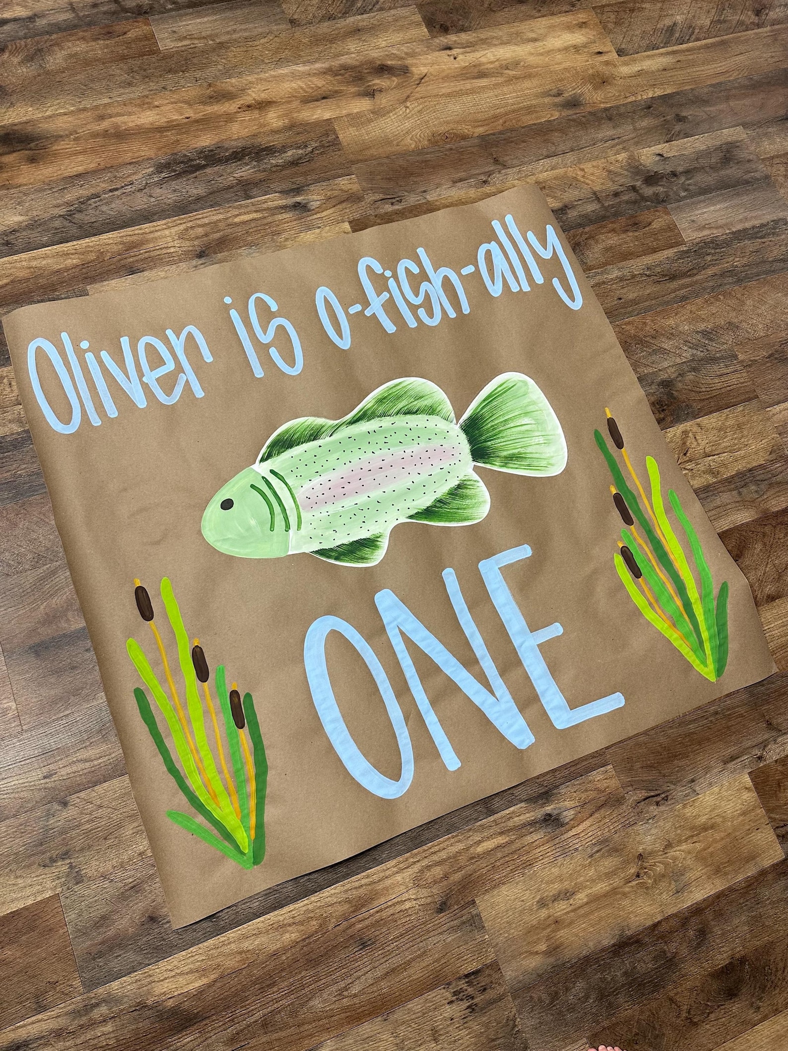 O-fish-ally Banner - Handpainted Custom Birthday Party Banner- Birthday ...