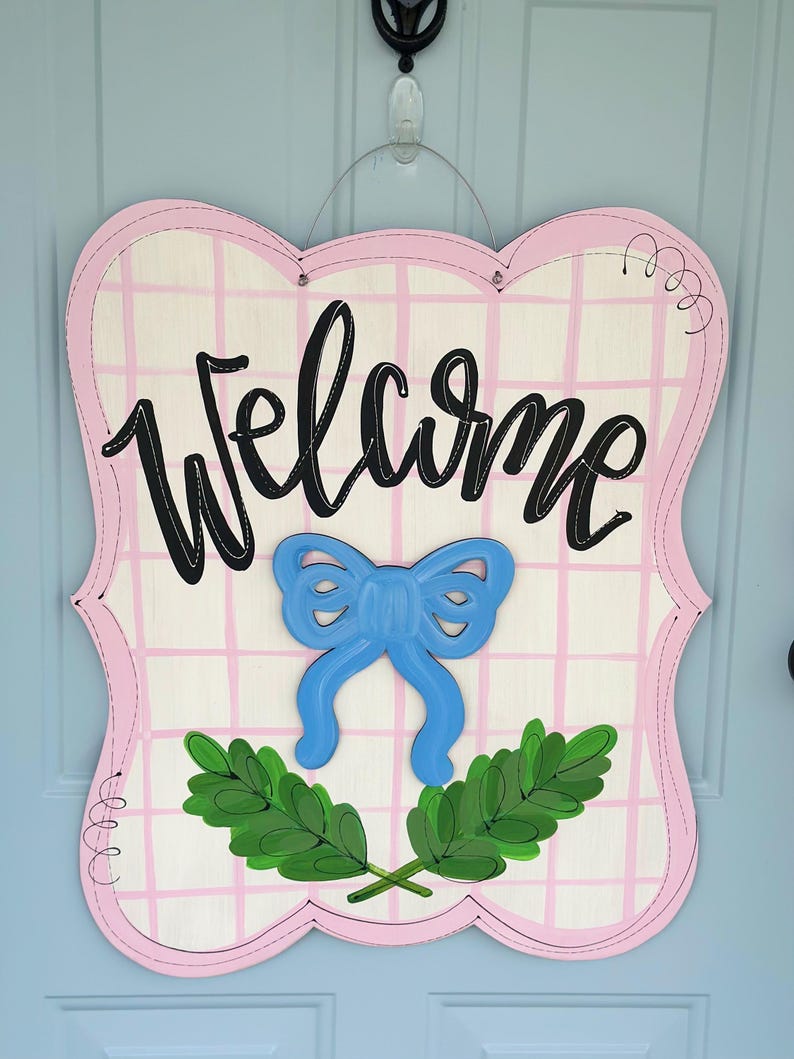 Interchangeable Welcome Door Hanger: Customizable Sign (attachments ...