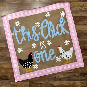 This Chick is Two Banner - Handpainted Custom Birthday Party Banner ...