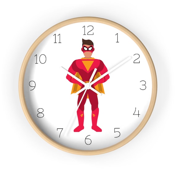 Superheroes Wall Clock for Children Kids' Playroom | Etsy