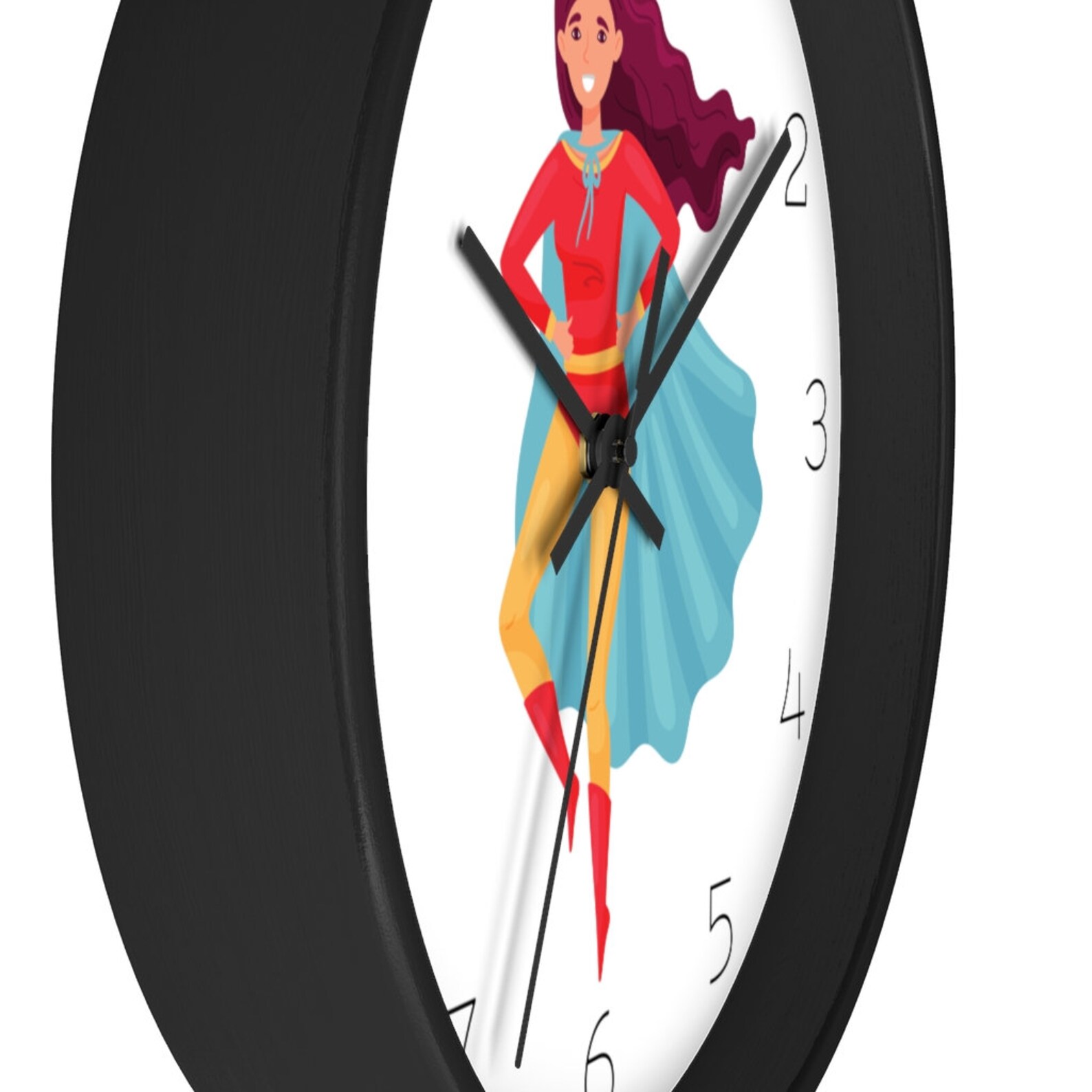 Superheroes Wall Clock for Children Kids' Playroom, Childrens' Bedroom ...