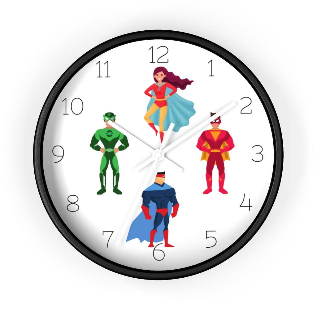 Superheroes Wall Clock for Children Kids' Playroom - Etsy
