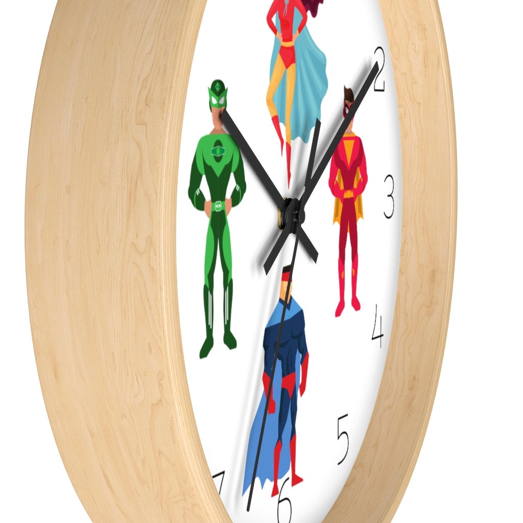 Superheroes Wall Clock for Children Kids' Playroom - Etsy