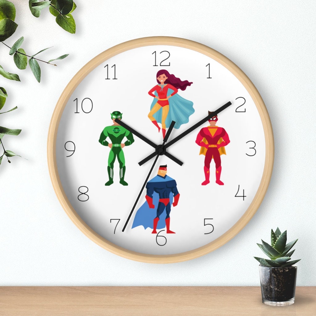 Superheroes Wall Clock for Children Kids' Playroom - Etsy