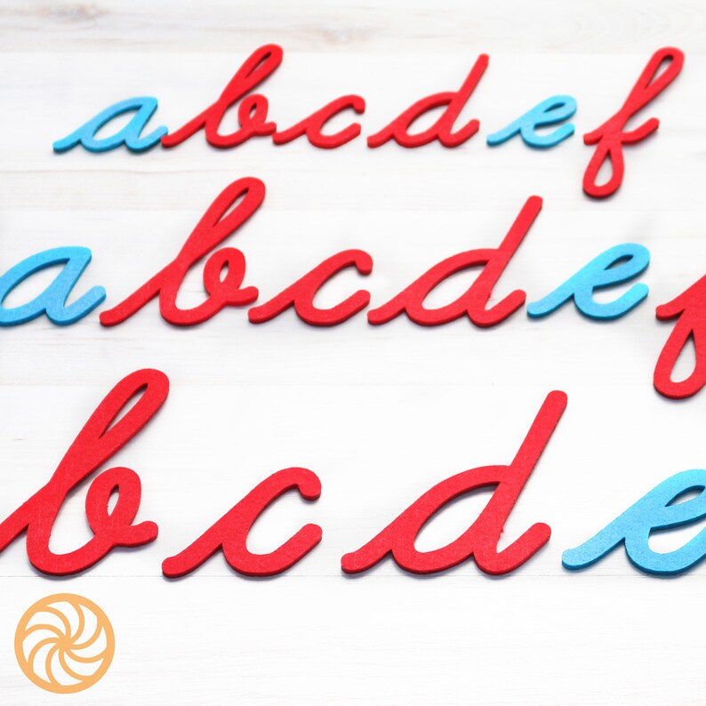 Cursive Moveable Alphabet Montessori Alphabet lowercase | Etsy