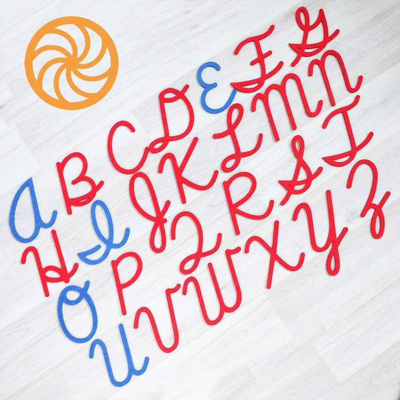 Cursive Moveable Alphabet Montessori Alphabet Uppercase | Etsy