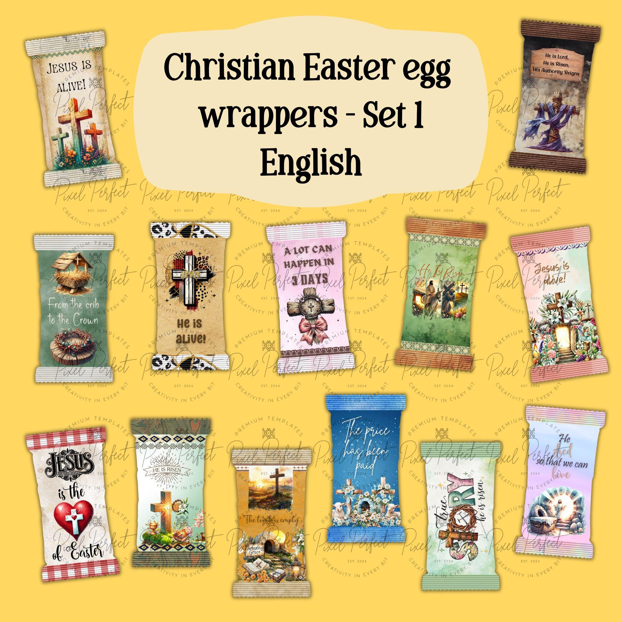 Christian Easter Egg Wrappers Bundle, Resurrection & Cross Designs - Etsy