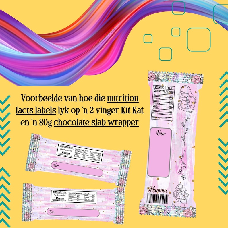 Afrikaans Nutrition Facts Label Designs: PNG, SVG (digital Download) - Etsy