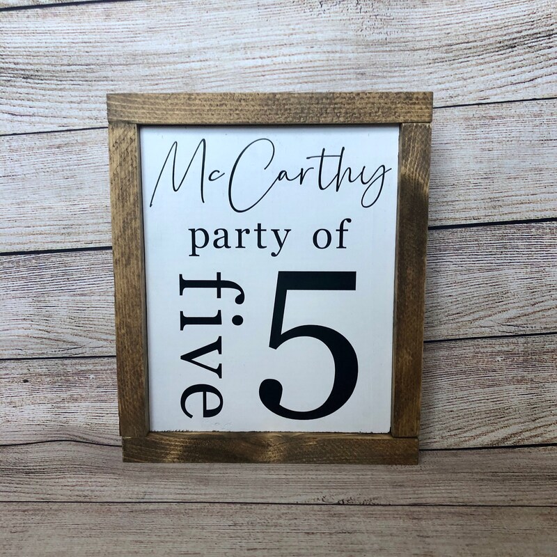 Party of 4 Sign - Etsy