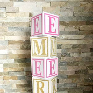 Baby Shower Blocks / Baby Shower Decor / Personalized Baby Blocks With ...