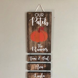 Personalized Farmhouse Family Sign / Fall Decor / Pumpkin Patch Sign - Etsy