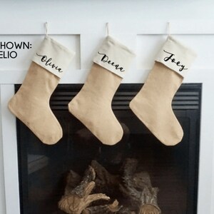 Personalized Burlap Christmas Stockings / Jute Christmas Farmhouse ...