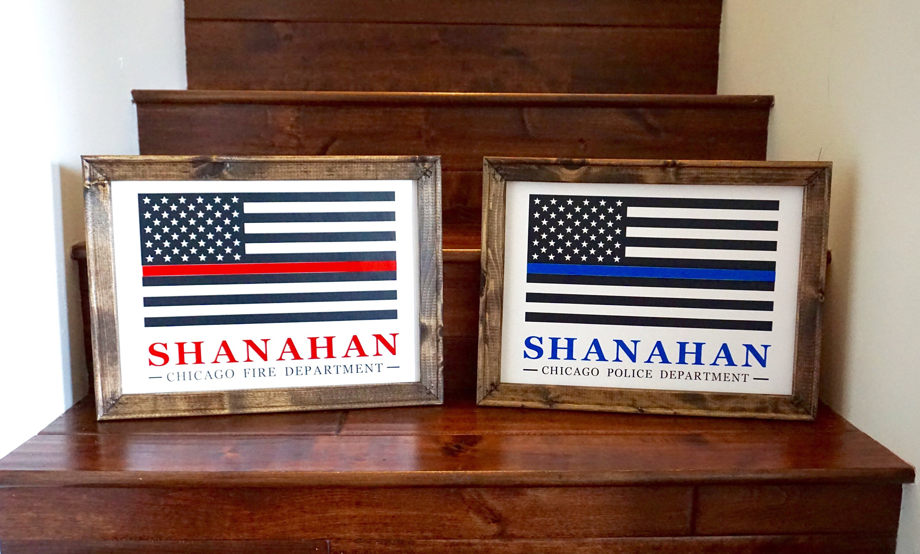 Thin Blue Line Sign / Thin Red Line Sign Police Officer Gift - Etsy