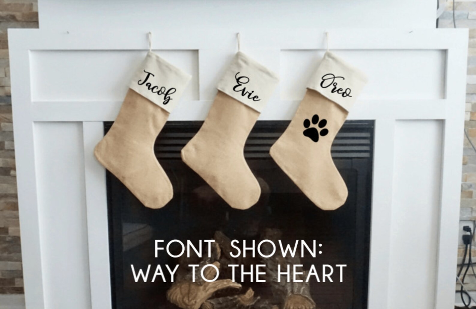 Personalized Burlap Christmas Stockings / Jute Christmas Farmhouse ...