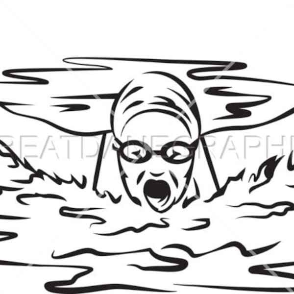 Female Swimmer - Etsy