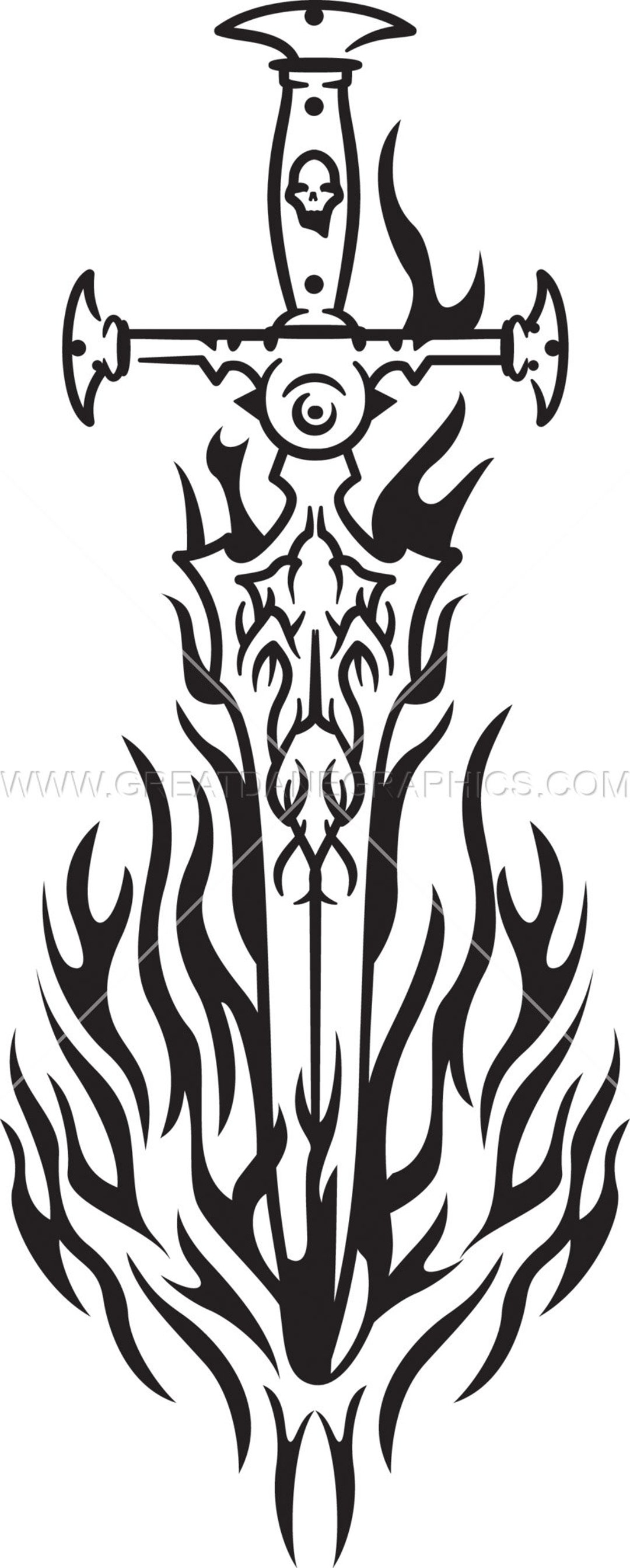 Sword SVG Flaming Sword Vector Graphic Sword File for - Etsy