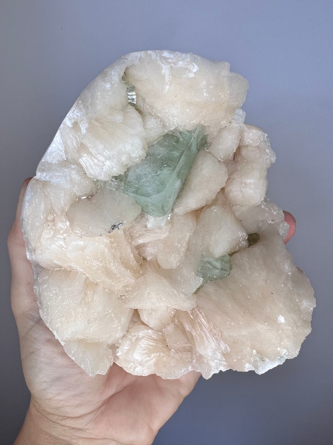 NEW Piece!!! Pink Stilbite and Green Apophyllite Mineral Specimen - Etsy