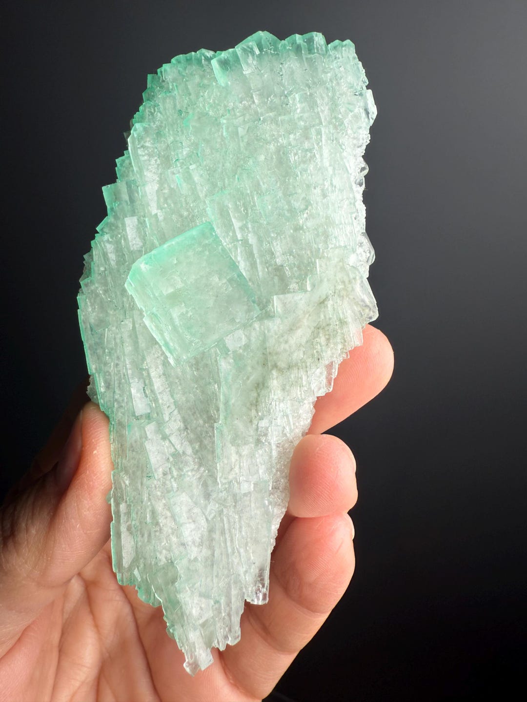 Rare Formation! Transparent Gemmy Cubic Green Halite With Gypsum ...