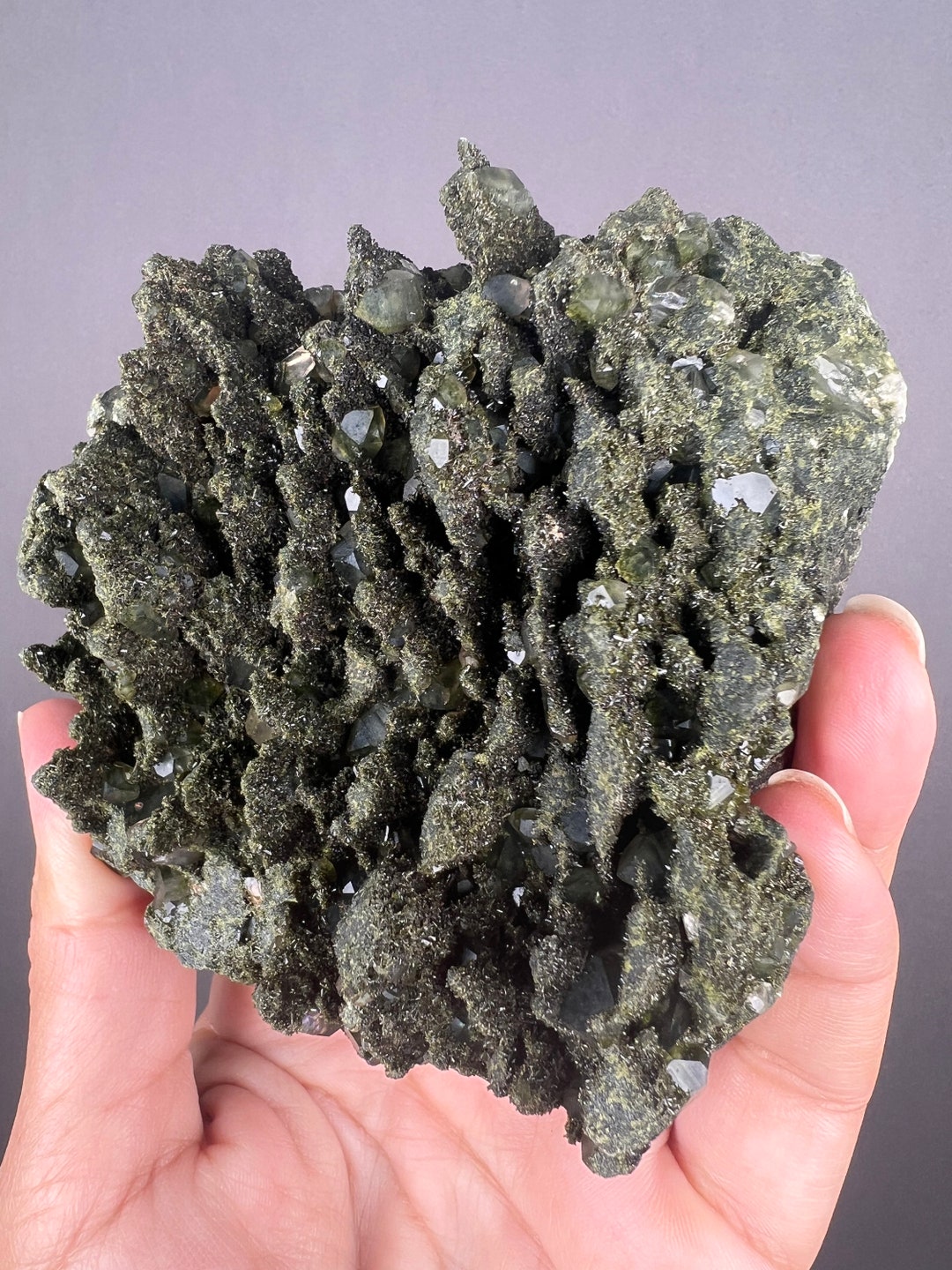 Forest Quartz With Epidote, Extra Sparkly Green Epidote With Quartz ...