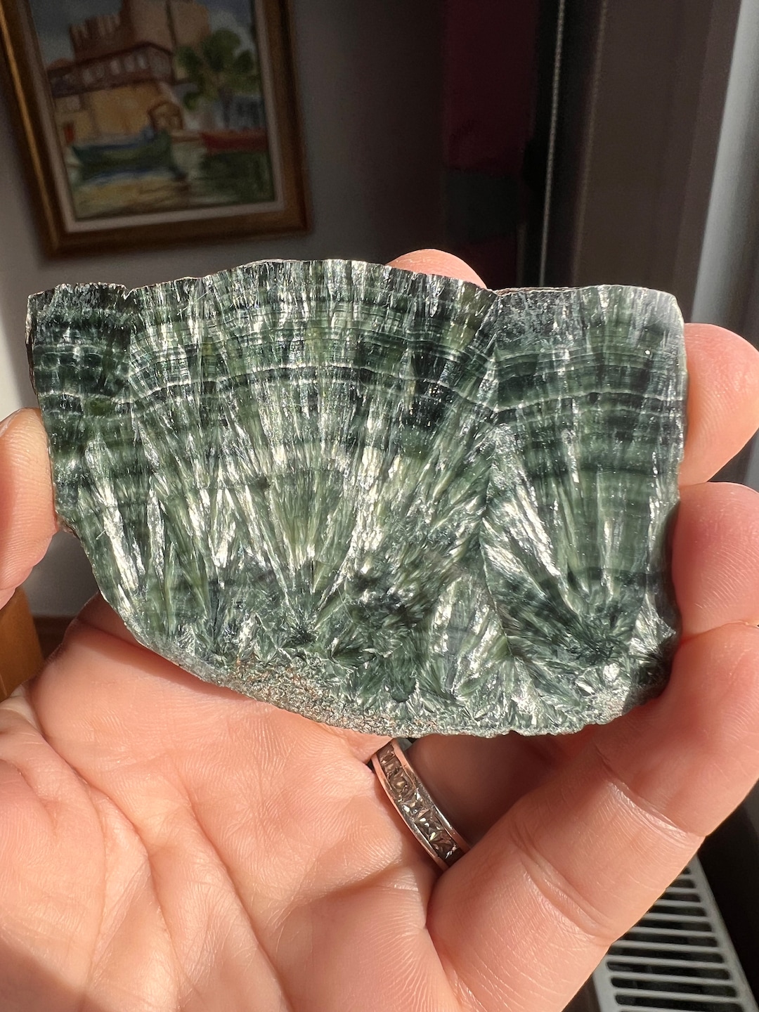 Forest Green Seraphinite Slab (one Side Polished Slab) - Etsy