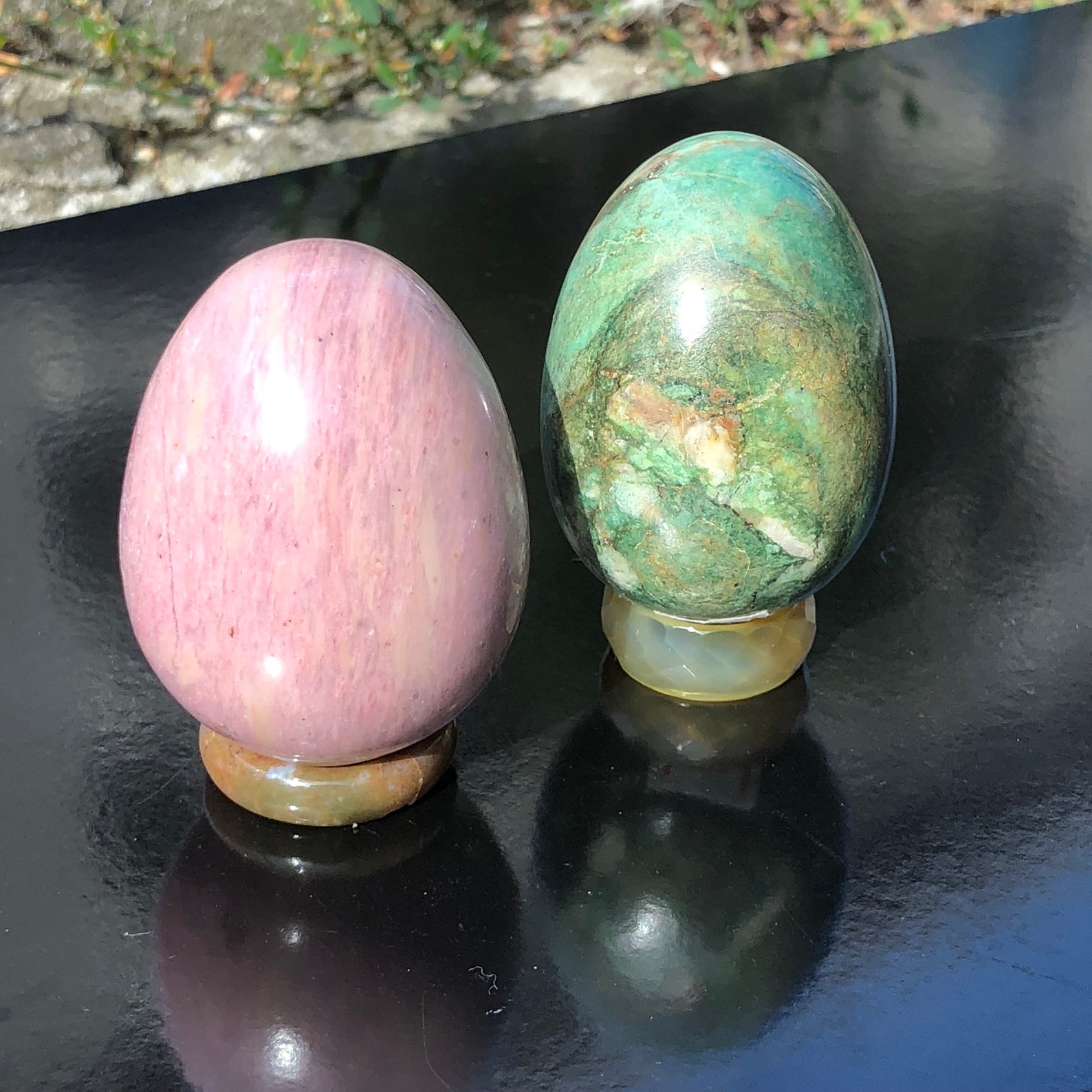 Set of 2 Polished Natural Stone Egg - Etsy