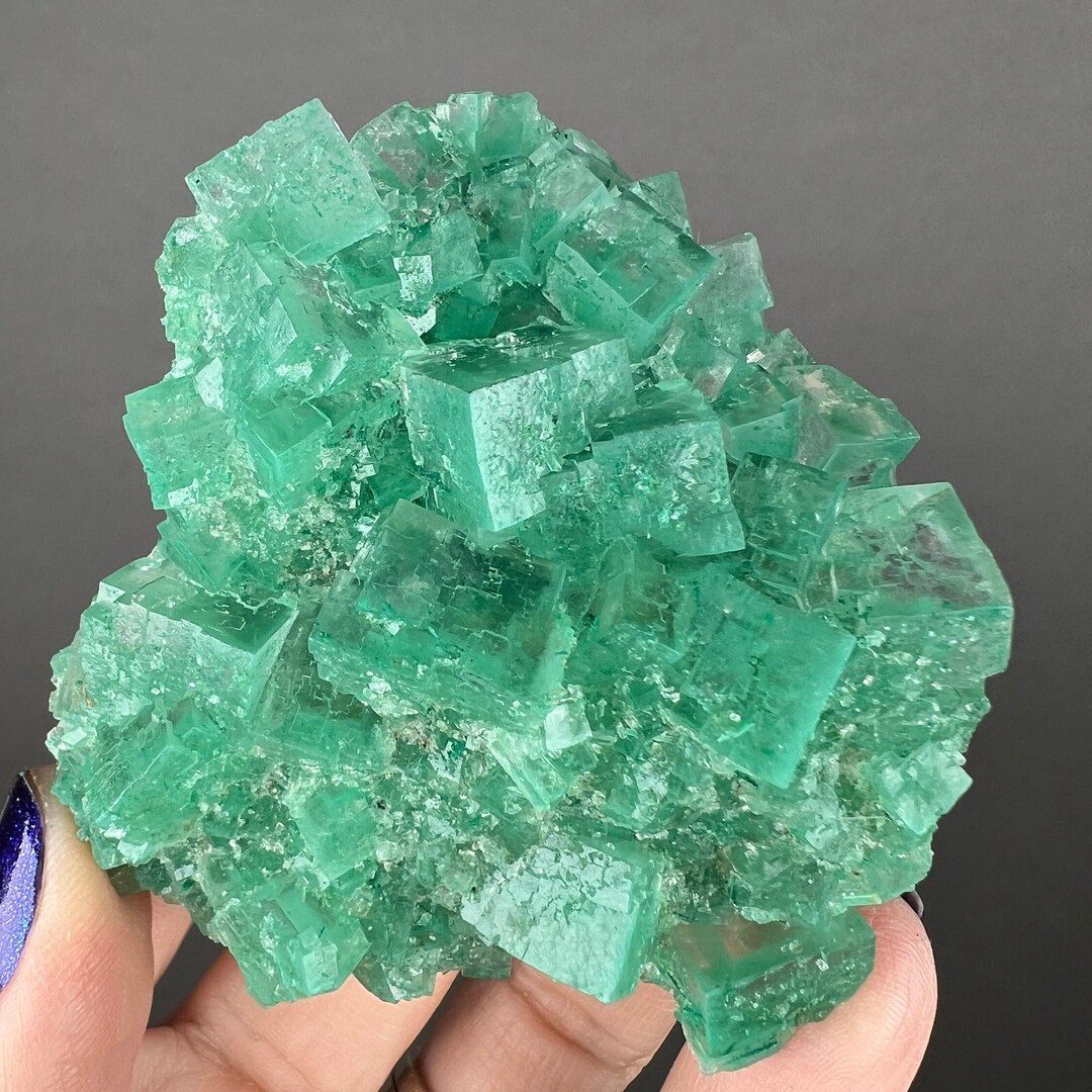 Rare Formation Transparent Gemmy Cubic Green Halite With Gypsum Crystal ...