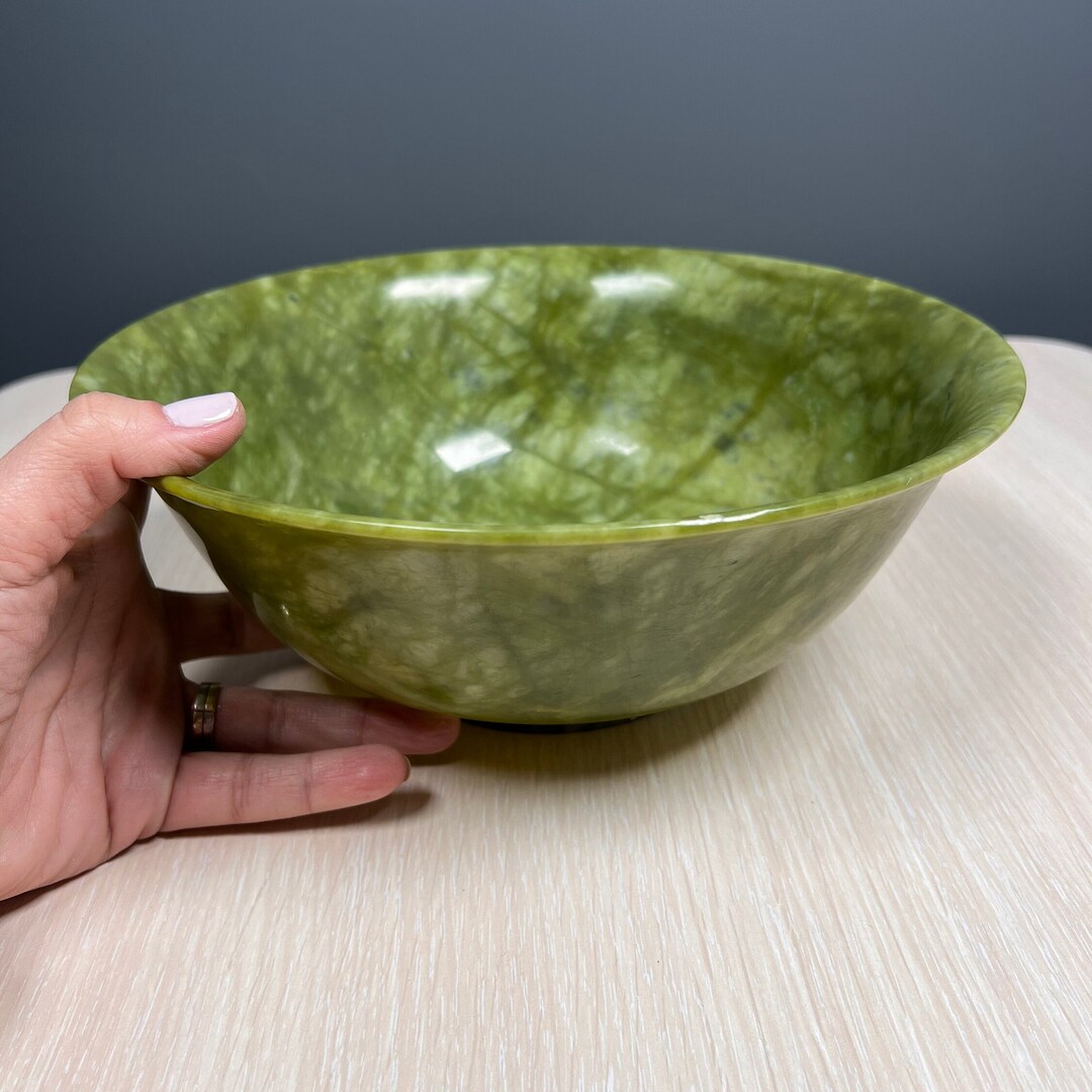 Gorgeous! 10'' Jade Bowl, Big Size Jade Antique Chinese Bowl - Etsy