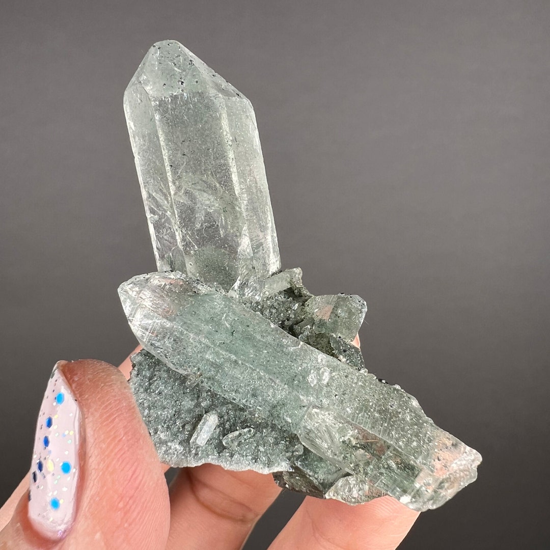 Amazing! Himalayan Clear Quartz With Green Chlorite From Indian ...