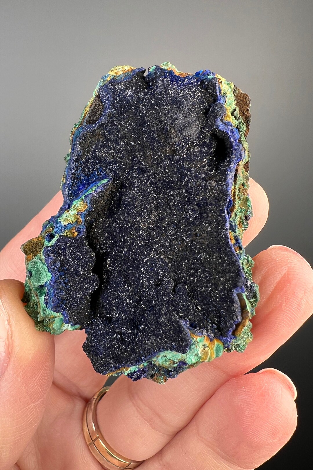 Natural Silky Druzy Azurite Crystal , Natural Blue Azurite Crystal With ...