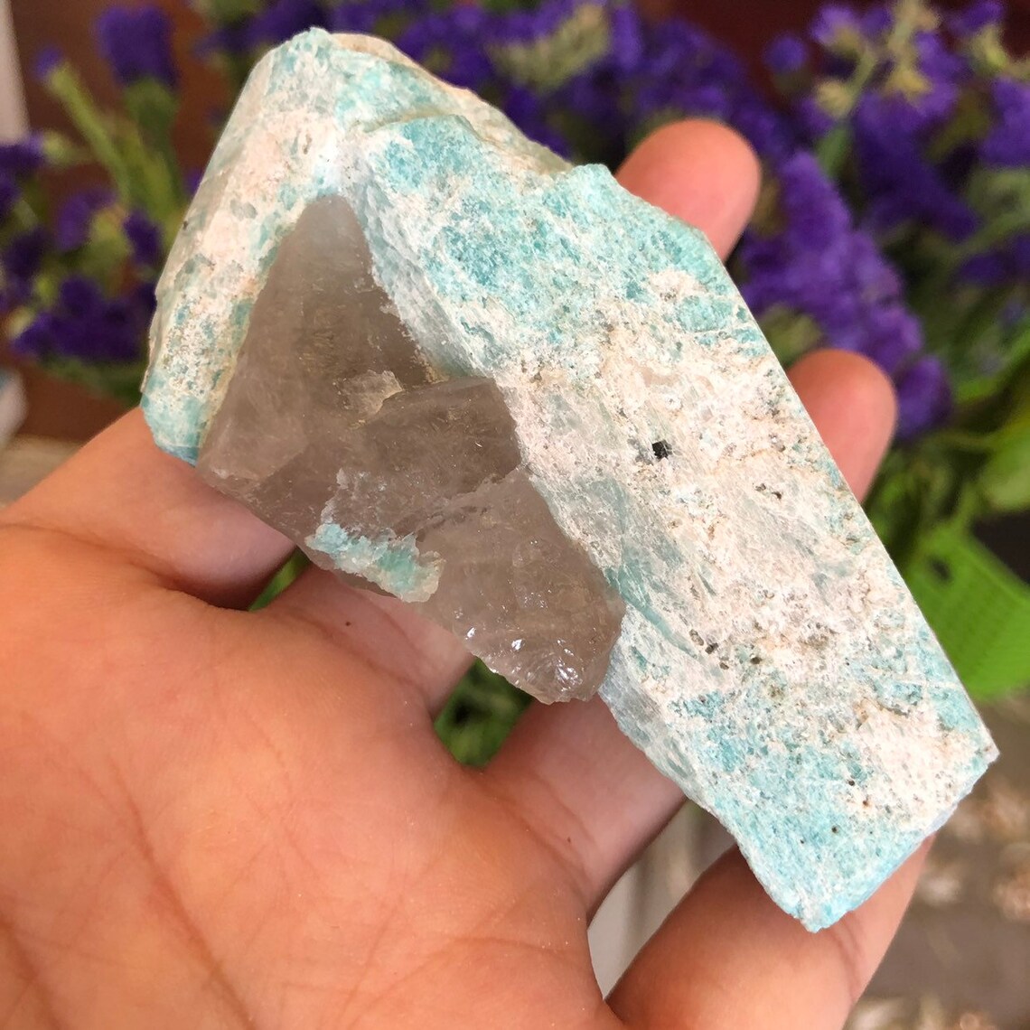 Green Amazonite Crystal With Smokey Quartz From Peak Colorado - Etsy