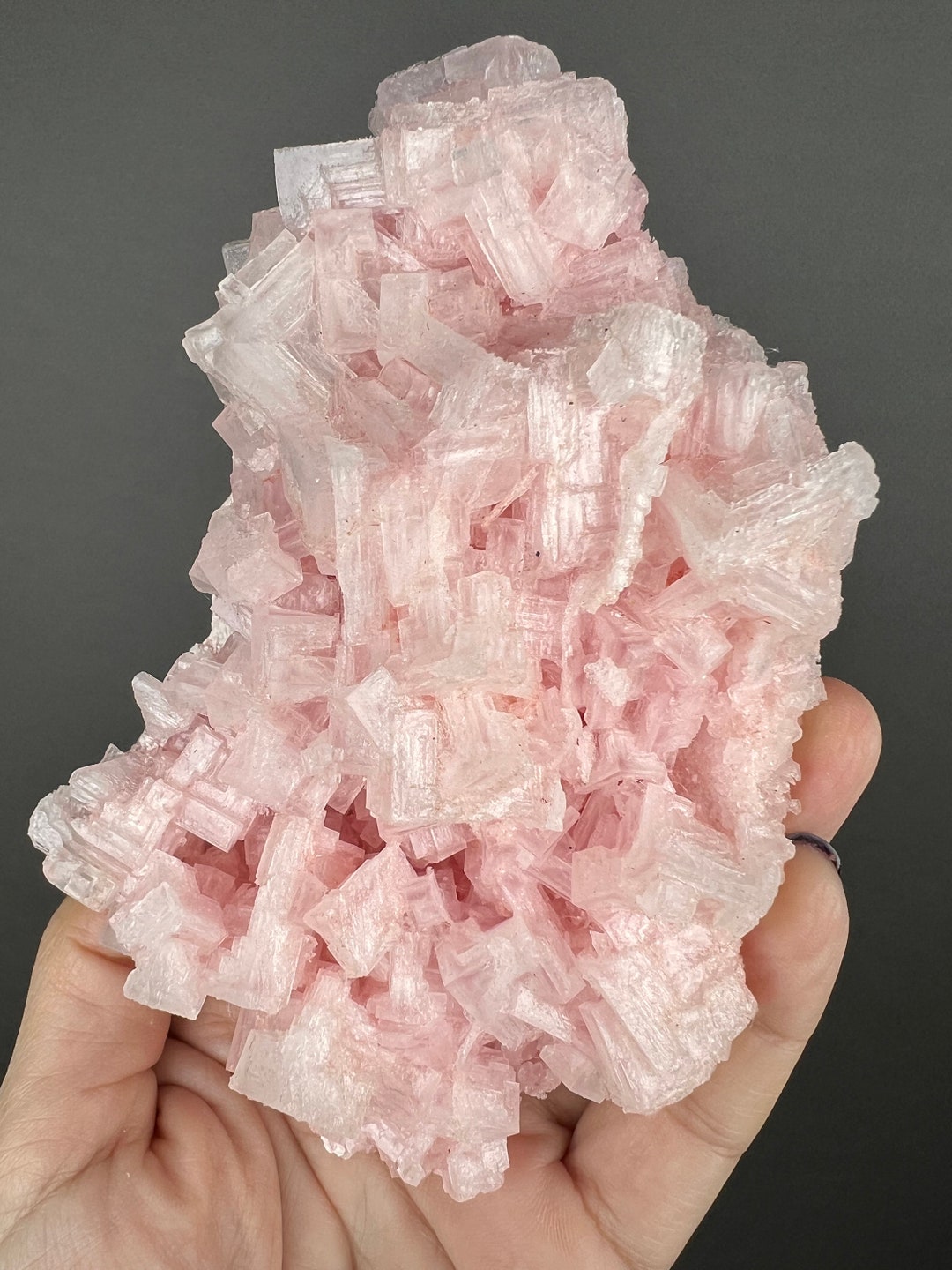 Sweety Color! Pink Halite Mineral Specimen , Pink Halite Crystal - Etsy