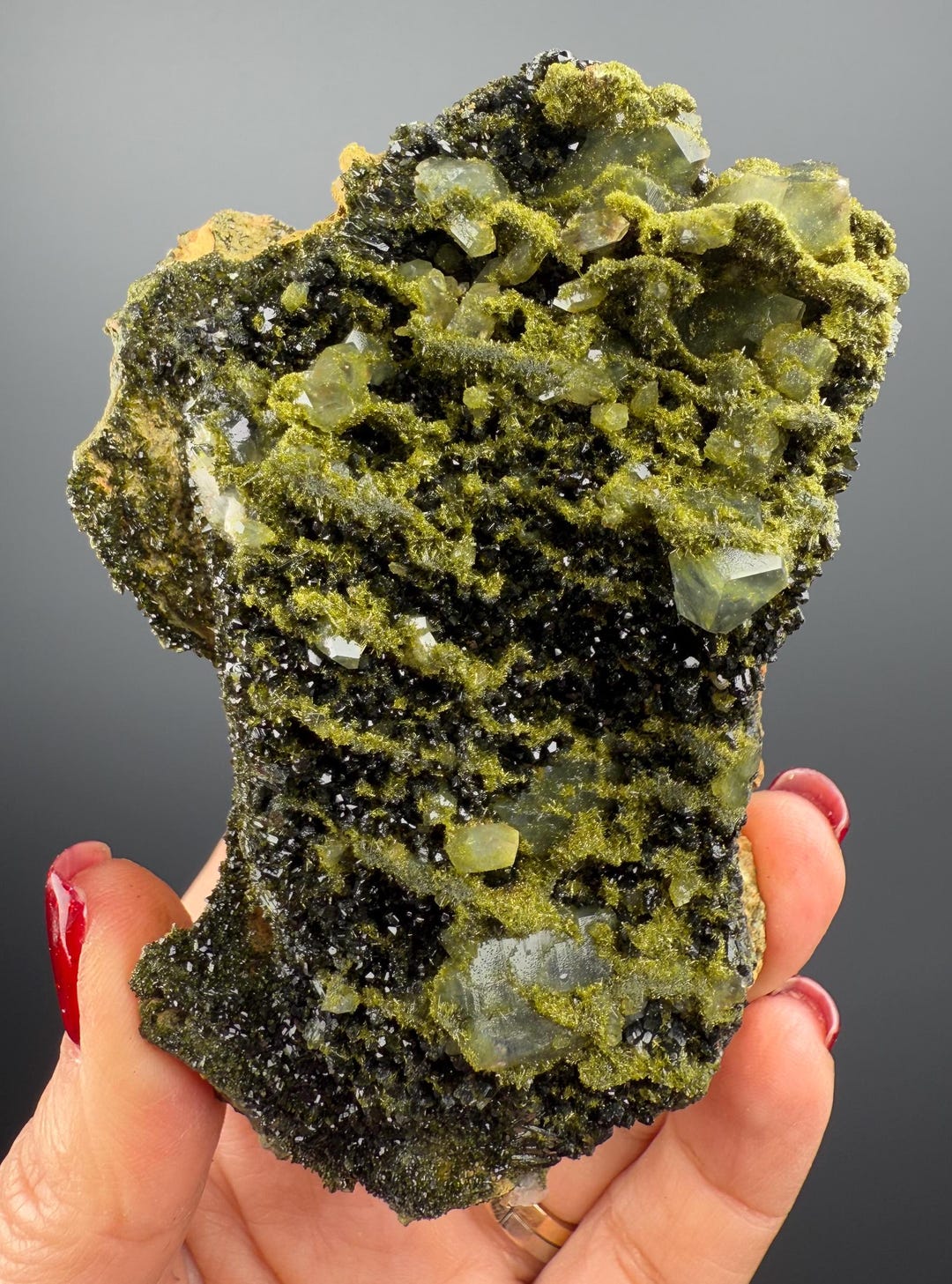 Forest Quartz With Epidote, Extra Sparkly Green Epidote With Quartz ...